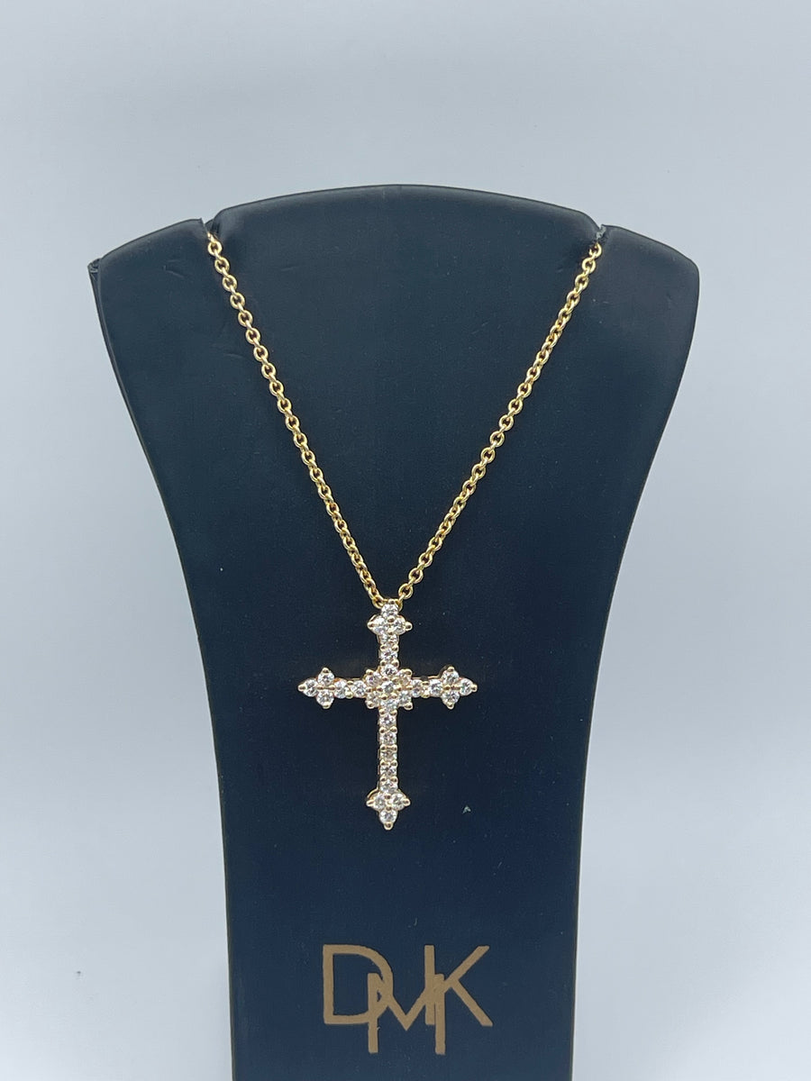 Diamond and 14k Yellow Gold Cross Necklace – William Williams Rare Jewels